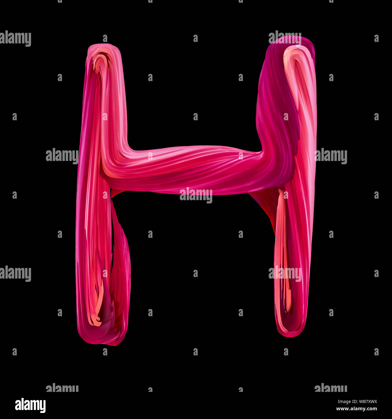 Alphabet candy twisted style art and illustration letter H. 3D ...