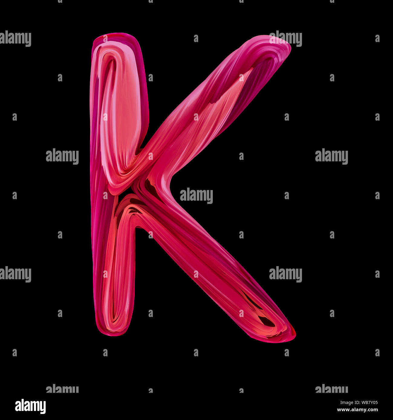 Alphabet candy twisted style art and illustration letter K. 3D ...
