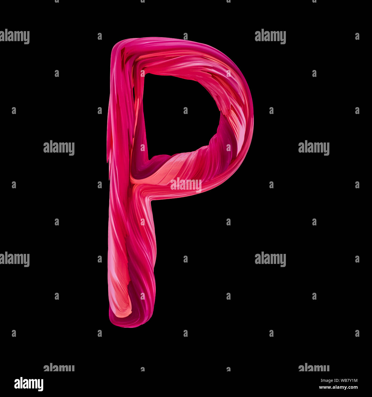 Alphabet candy twisted style art and illustration letter P. 3D ...