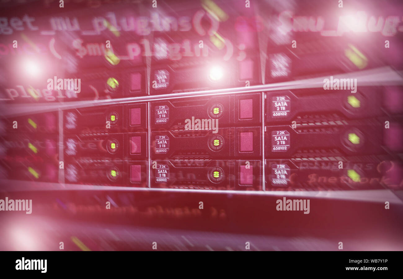 Disk storage array. Modern technical hosting Stock Photo - Alamy