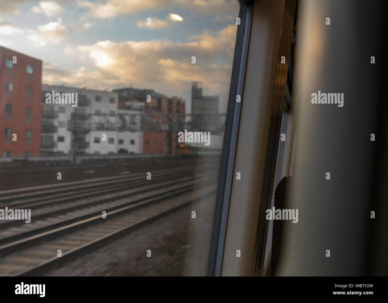 Urban view from train window hi-res stock photography and images - Alamy