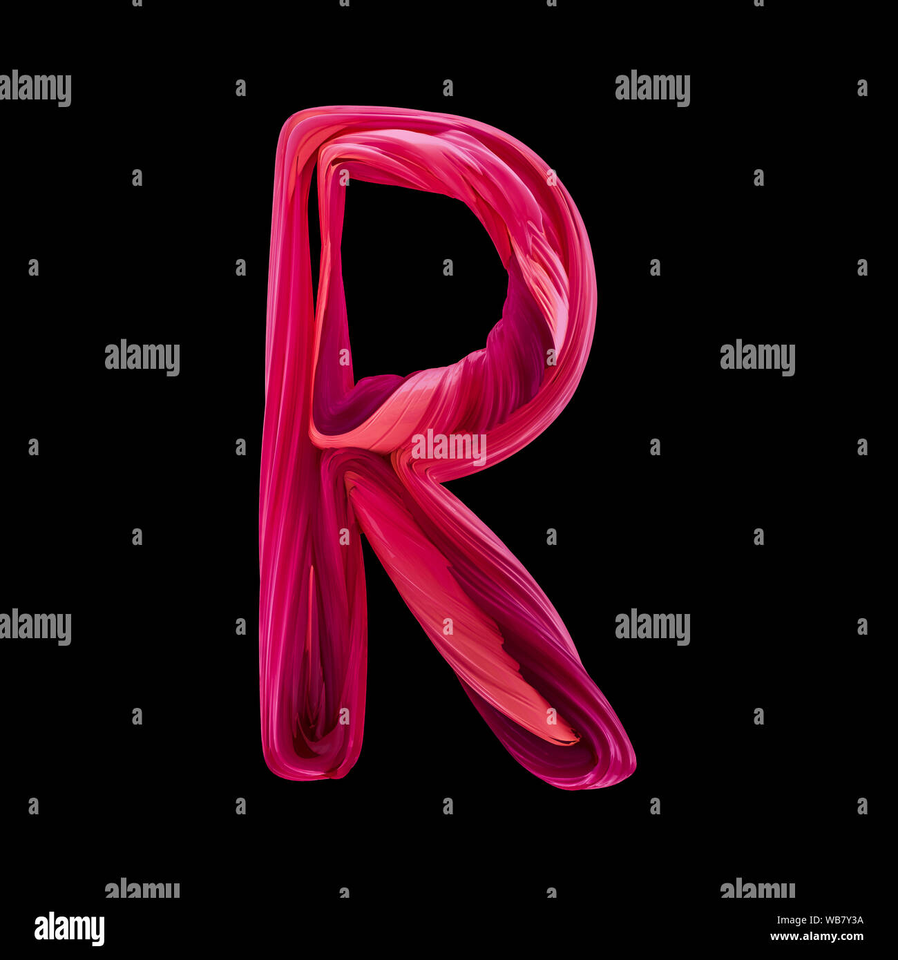 Alphabet candy twisted style art and illustration letter R. 3D ...