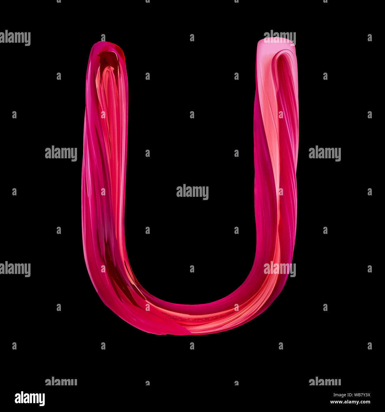 Alphabet candy twisted style art and illustration letter U. 3D ...