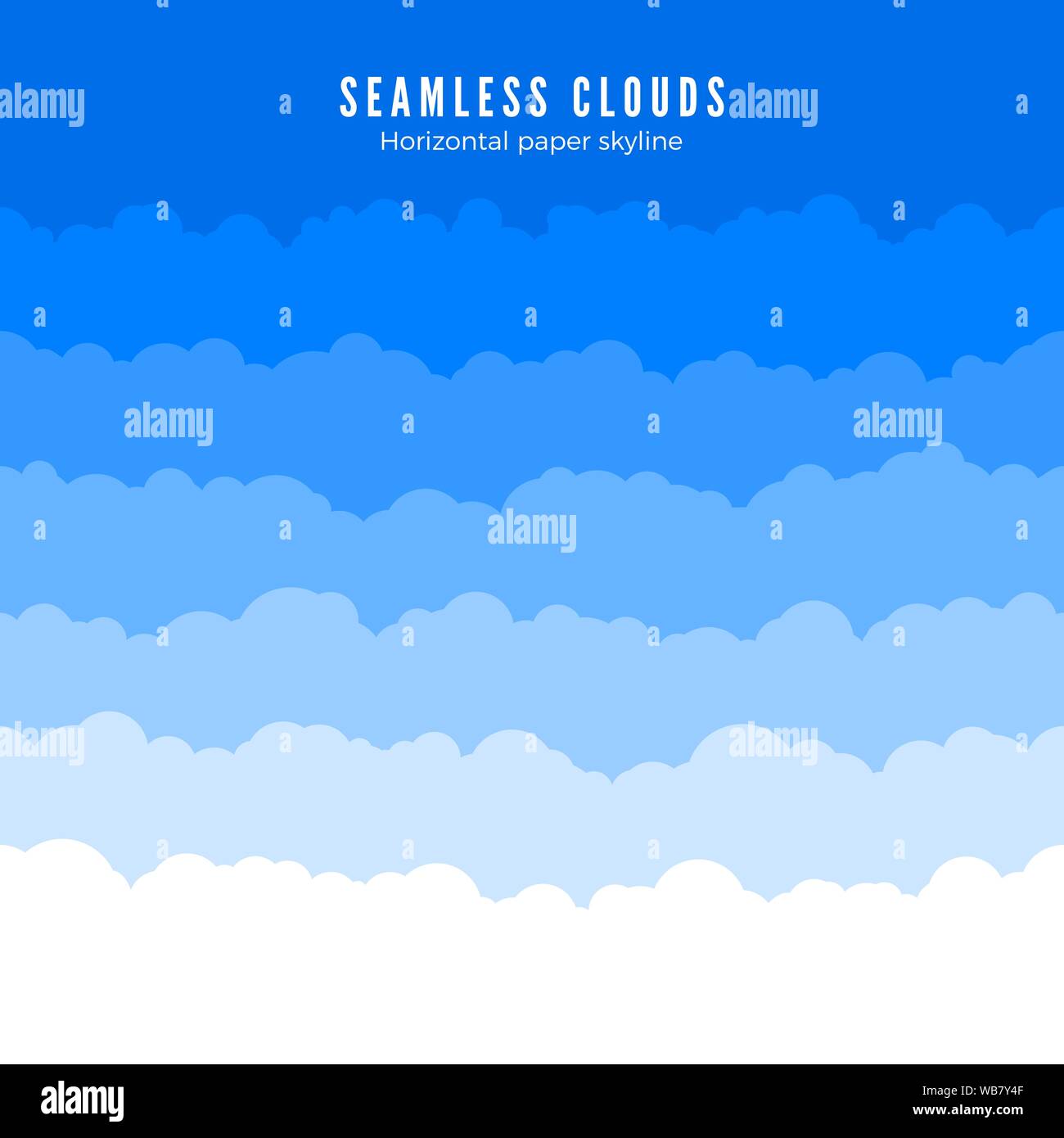 Horizontal seamless clouds. Skyline repeat texture. Blue Sky background ... Horizontal seamless clouds. Skyline repeat texture. Blue Sky background ...