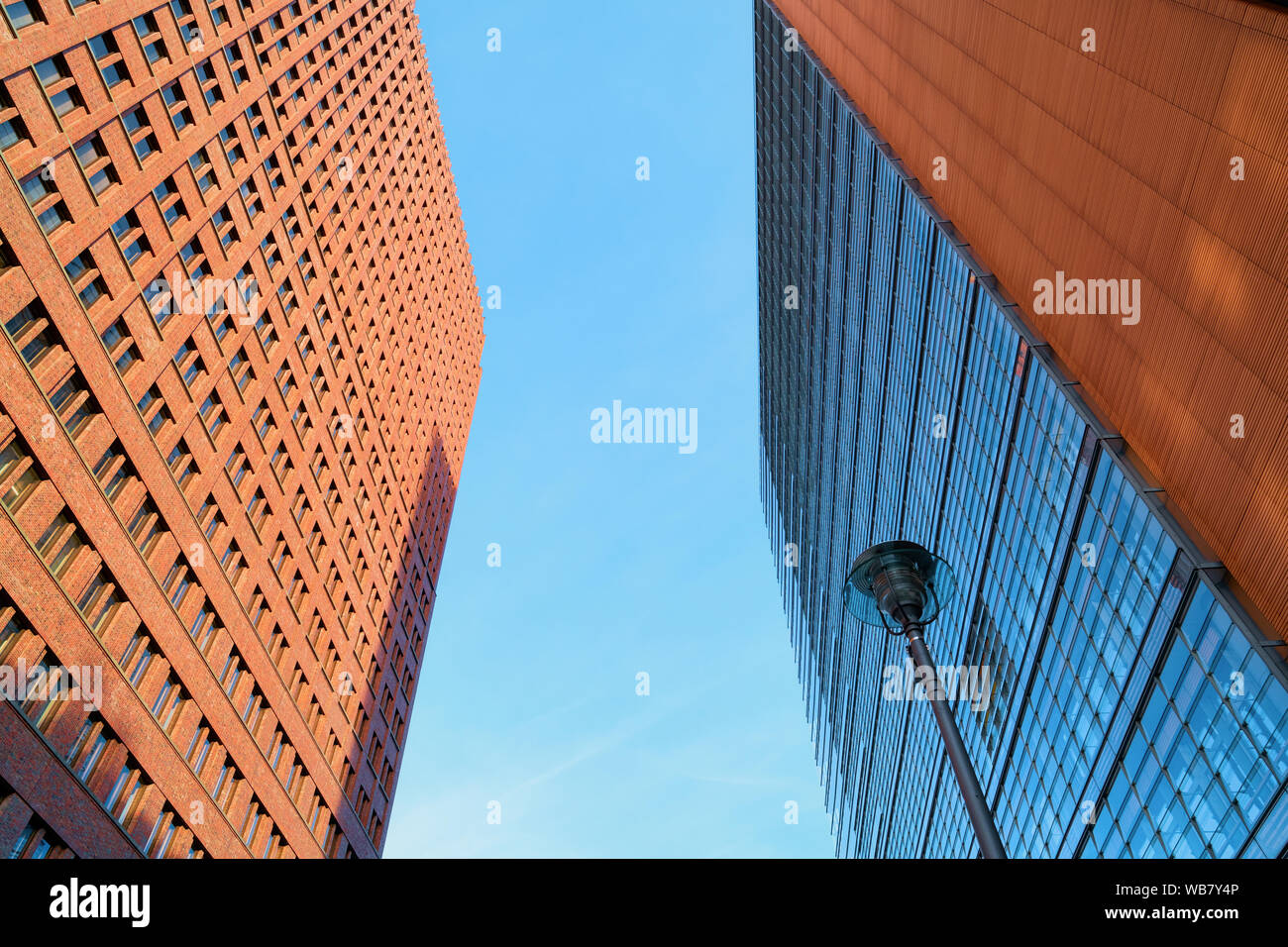 Modern Blue glass European apartment house and business buildings ...