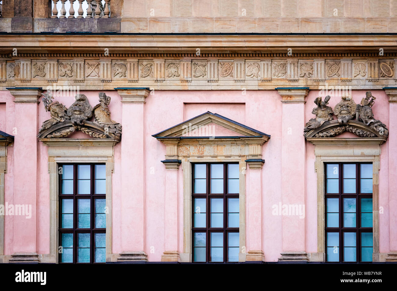 Detail of facade of State Opera house Staatsoper in Street in German ...