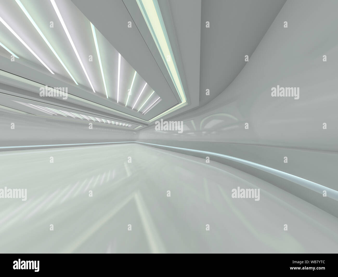 Abstract modern architecture background, empty open space interior. 3D ...