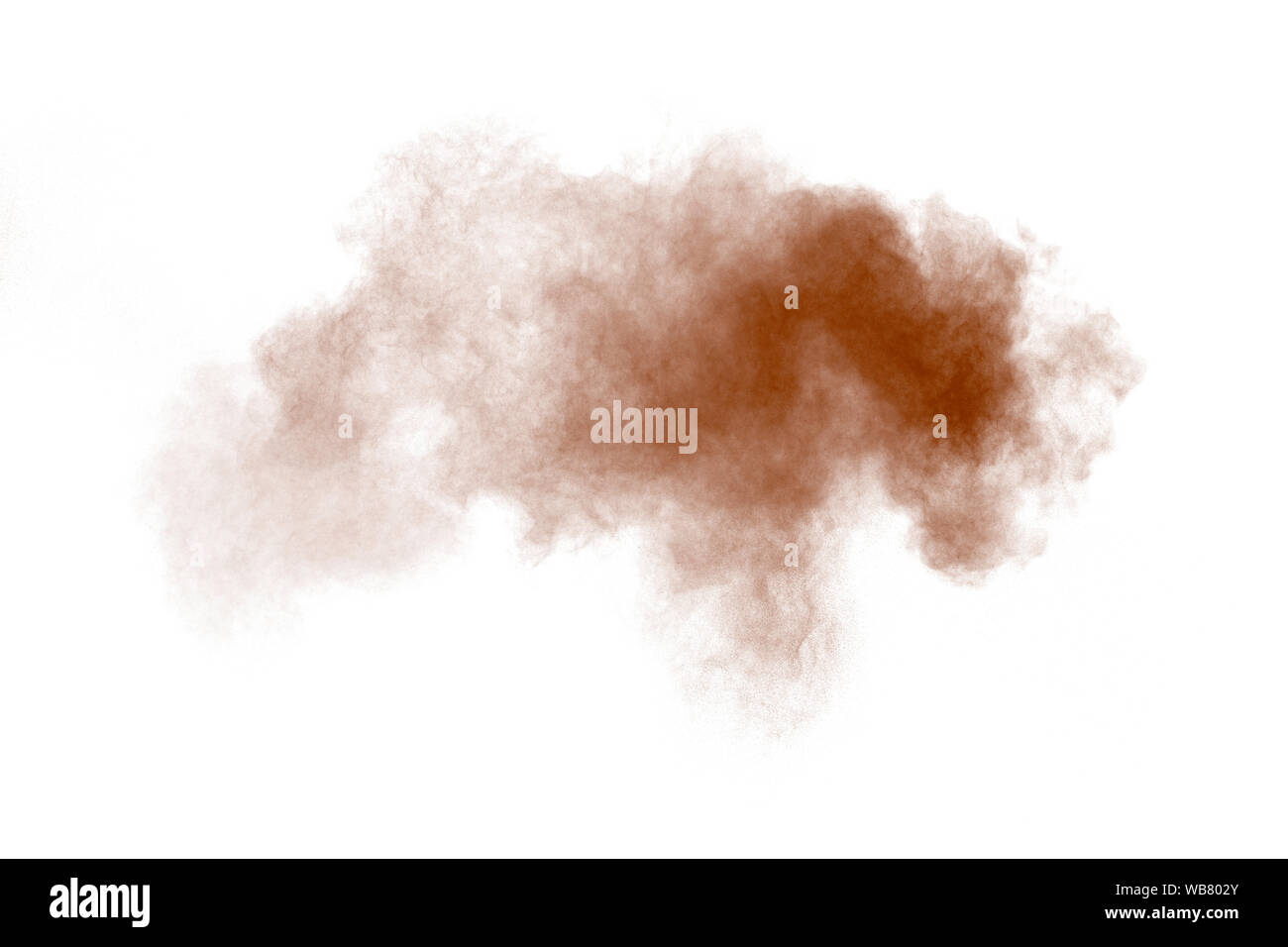 Freeze motion of brown dust explosion.Stopping the movement of brown ...