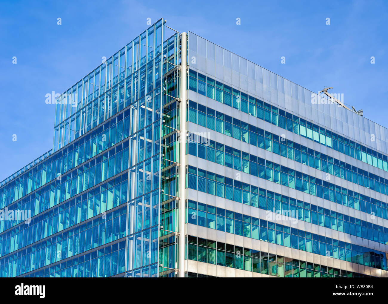 Modern Blue glass European apartment house and business building ...