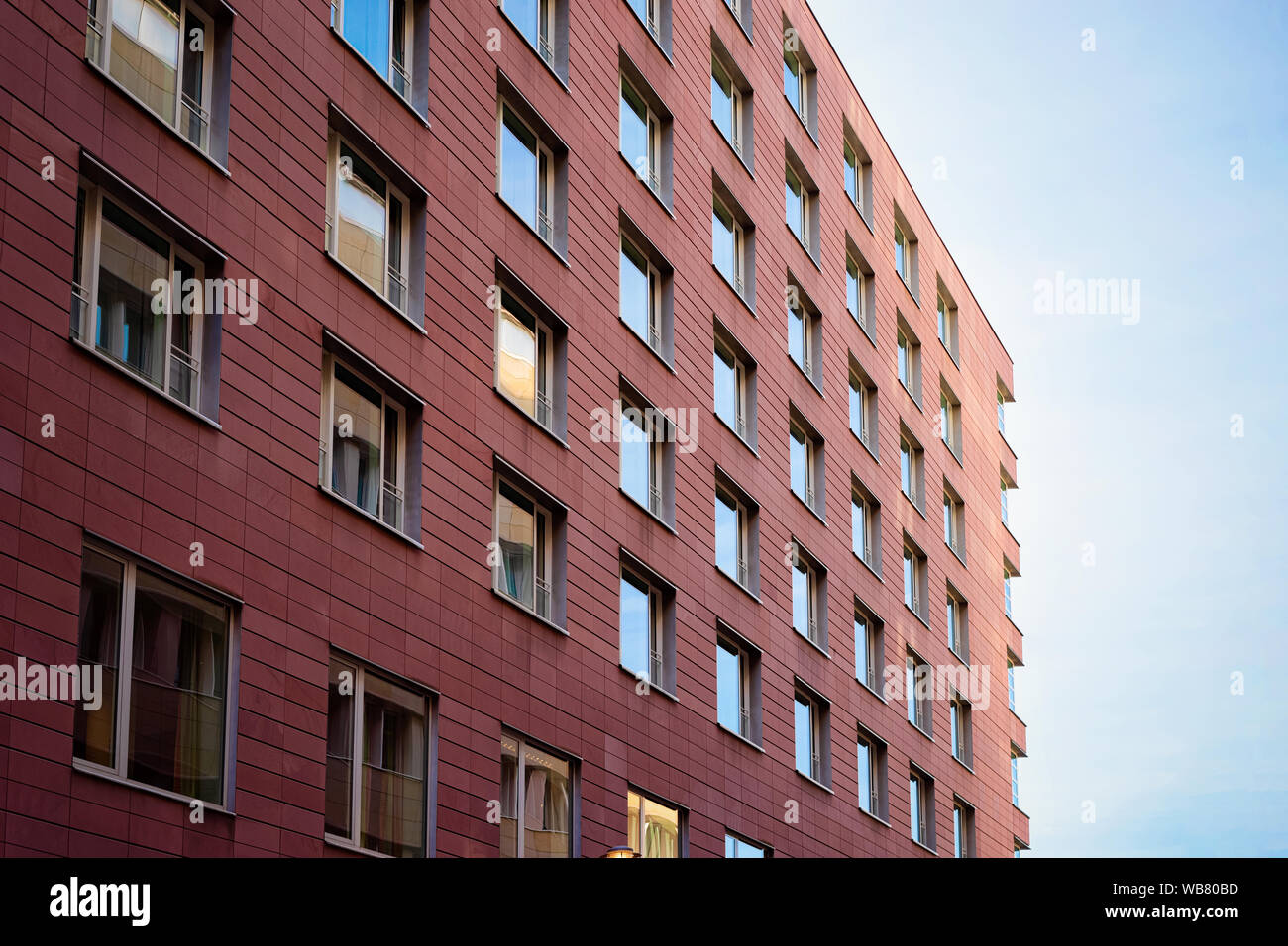 Windows of modern European apartment house building architecture in ...