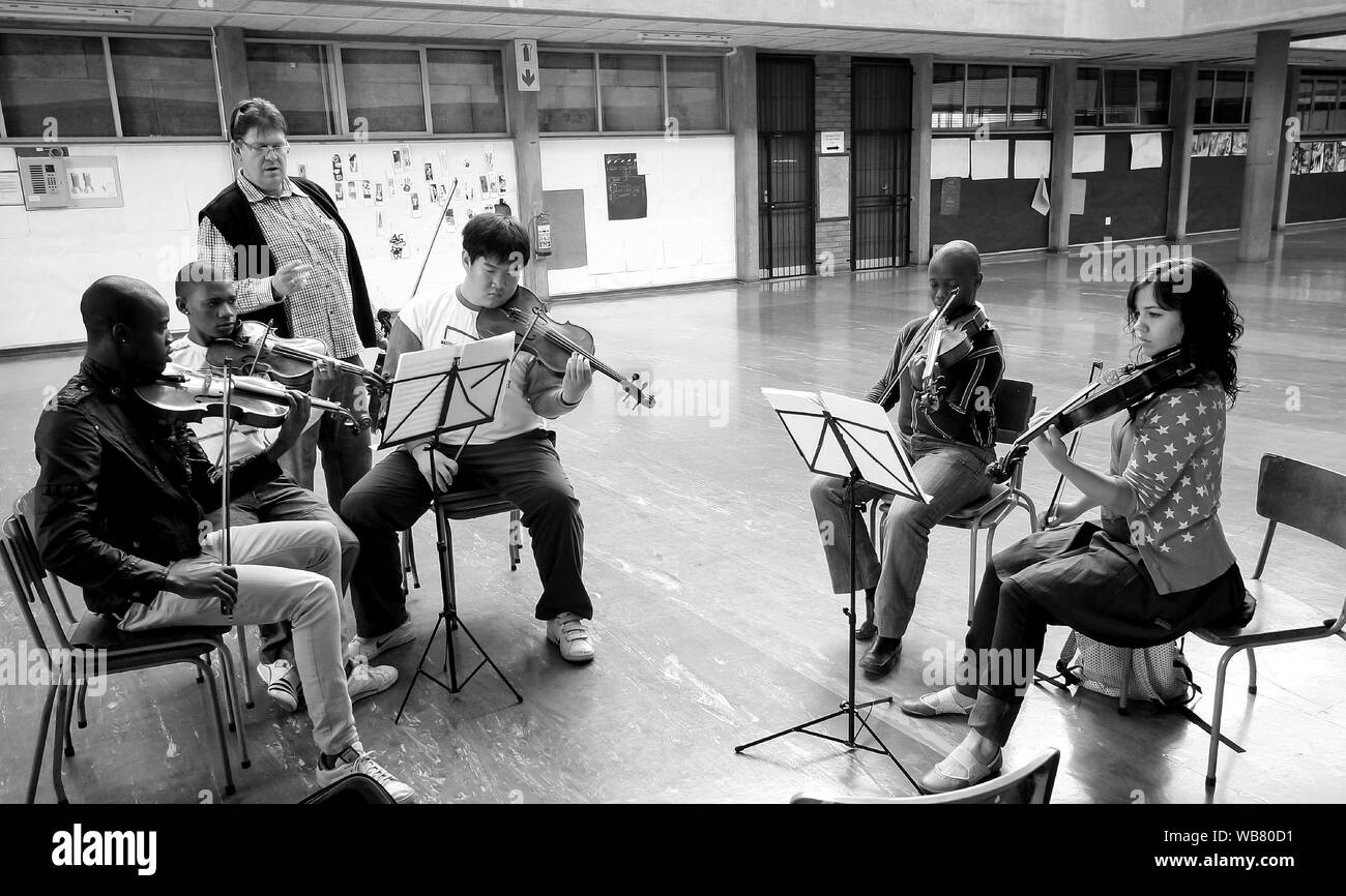 Johannesburg, South Africa - August 28 2010: Teacher at music school ...