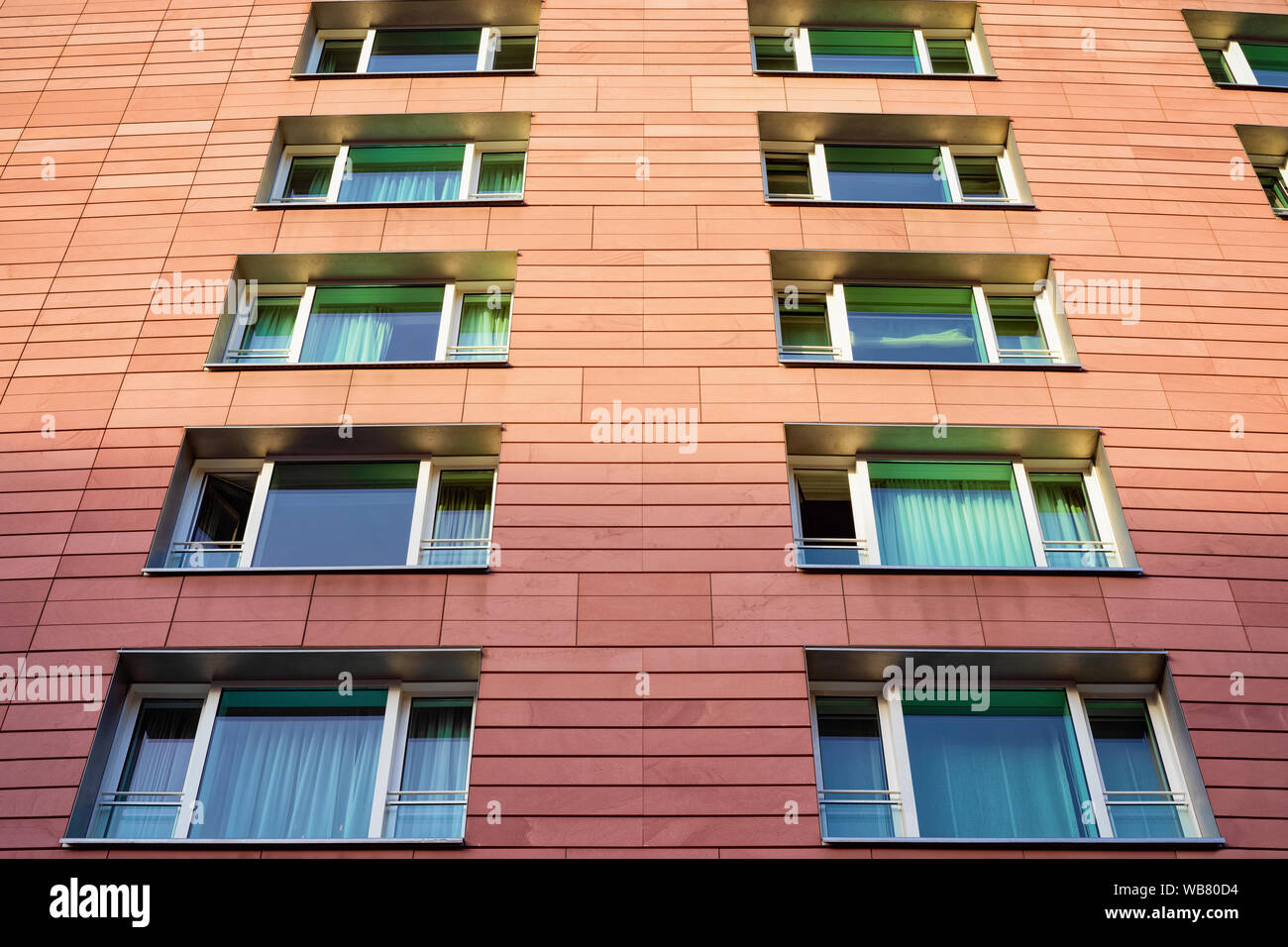 Windows of modern European apartment house building architecture in ...