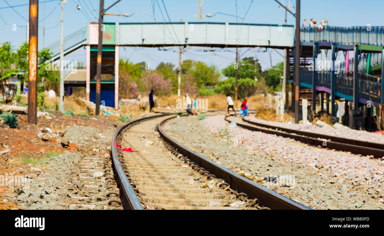 Soweto, South Africa - September 08 2018: Commuter Train moving through ...