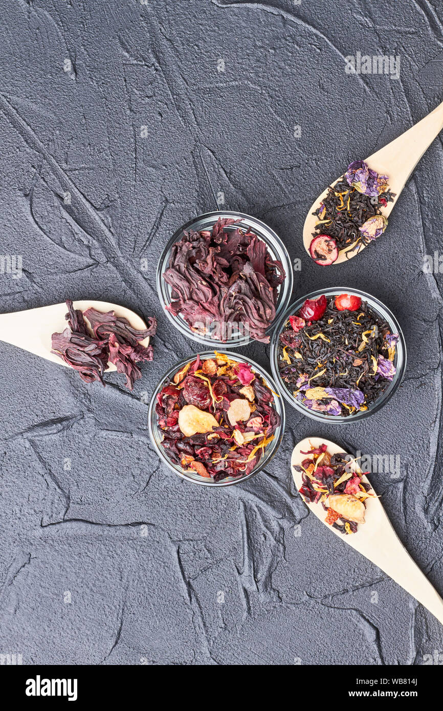 Selection of teas, top view Stock Photo - Alamy