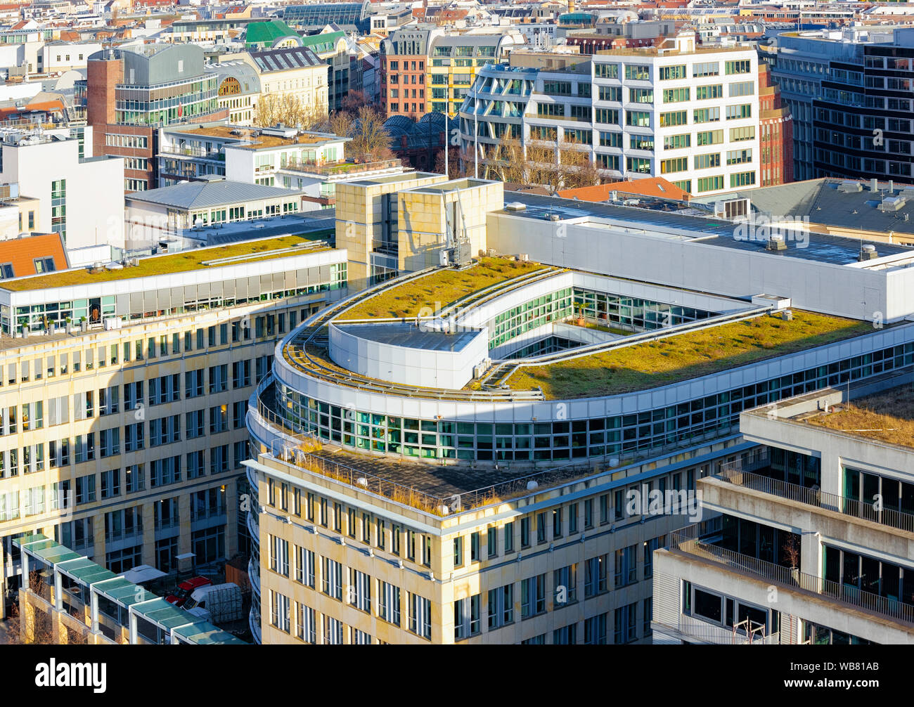 Aerial view on cityscape in City centre downtown in Berlin in Germany ...