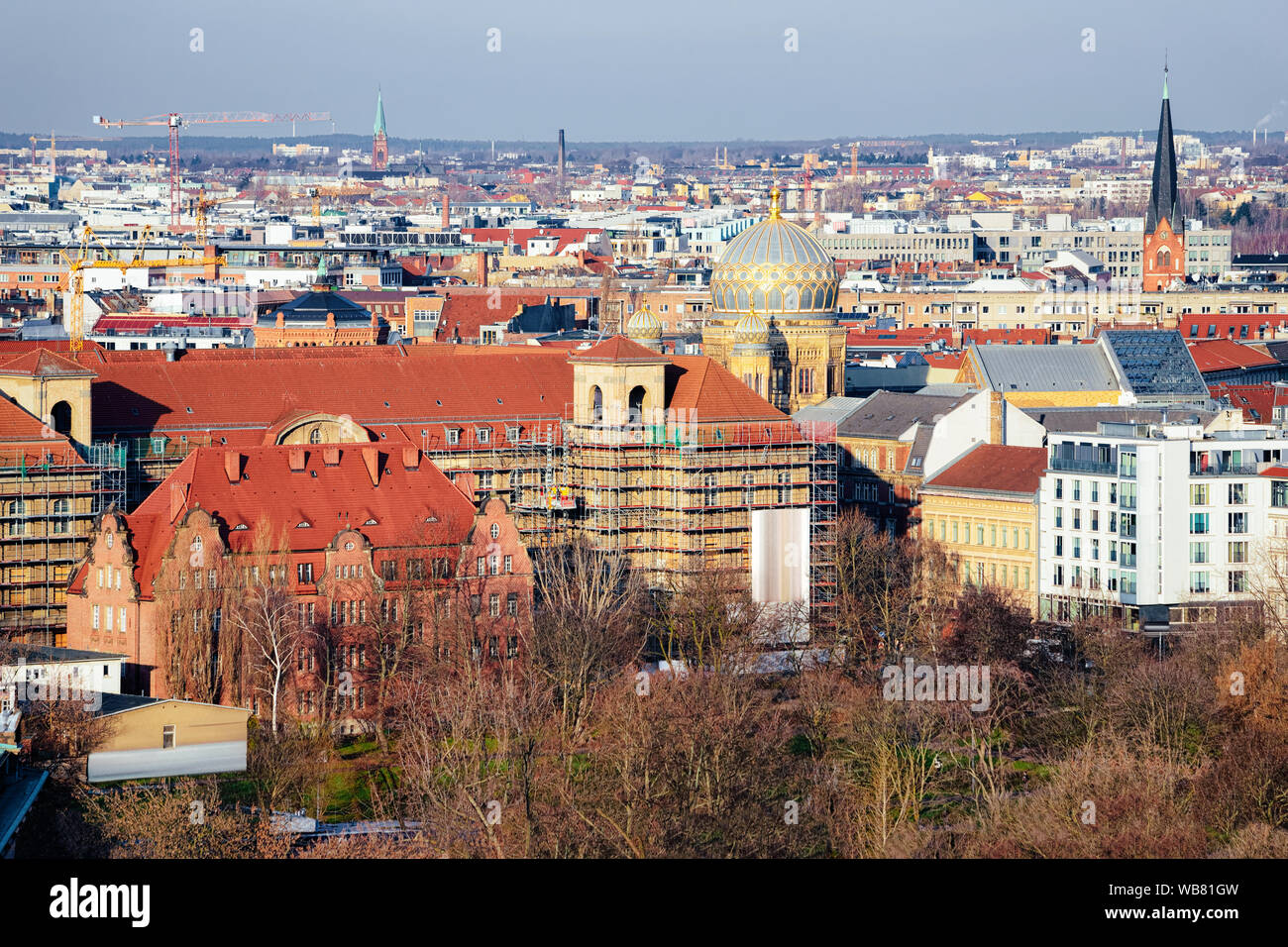 Aerial view on cityscape in City centre in Berlin in Germany in Europe ...