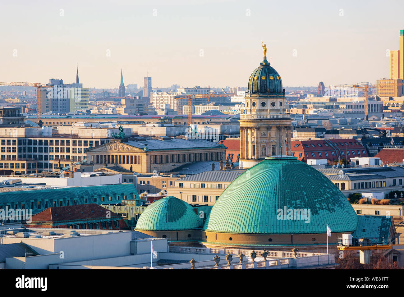 Aerial view on cityscape in German City centre in Berlin and French ...