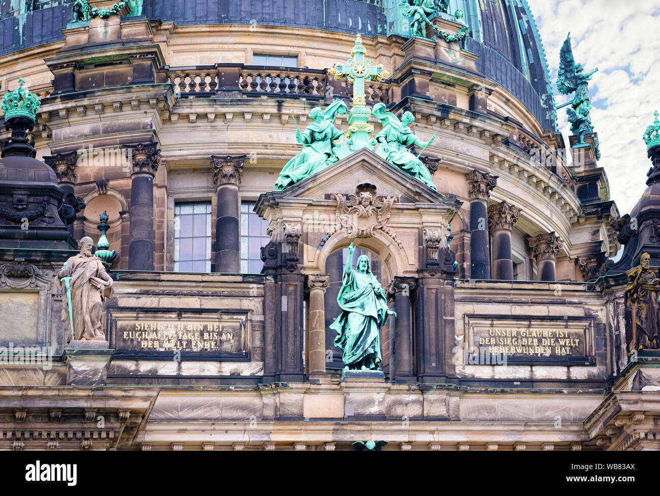 Details of Berlin Cathedral in German City centre in Berlin in Germany ...