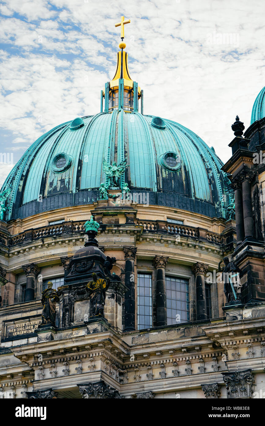 Detail of Berlin Cathedral in German City centre in Berlin in Germany ...