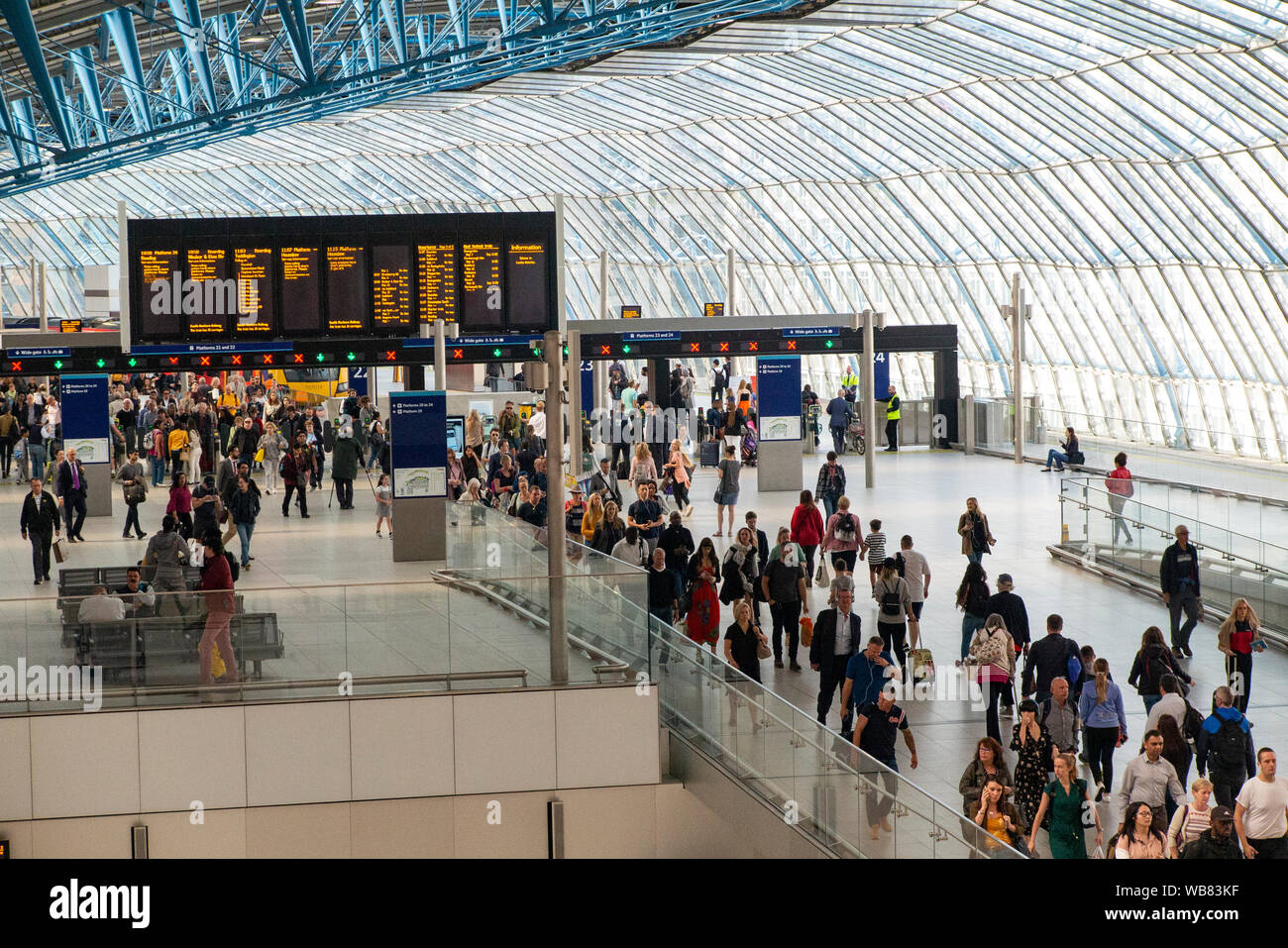 Passengers arriving at Waterloo Stations new terminus, previously the ...
