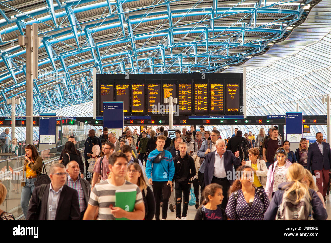 Passengers arriving at Waterloo Stations new terminus, previously the ...