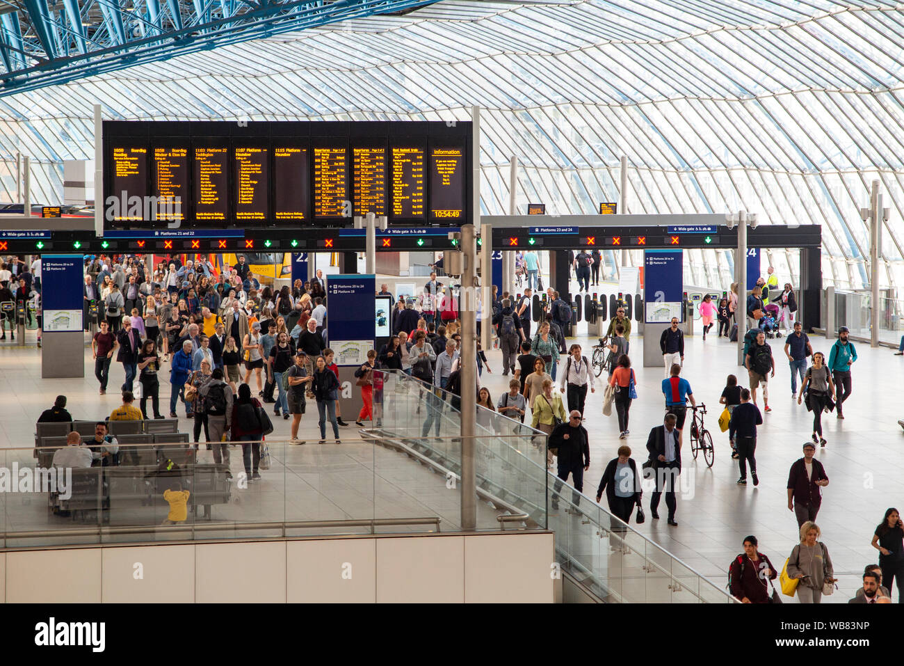 Passengers arriving at Waterloo Stations new terminus, previously the ...