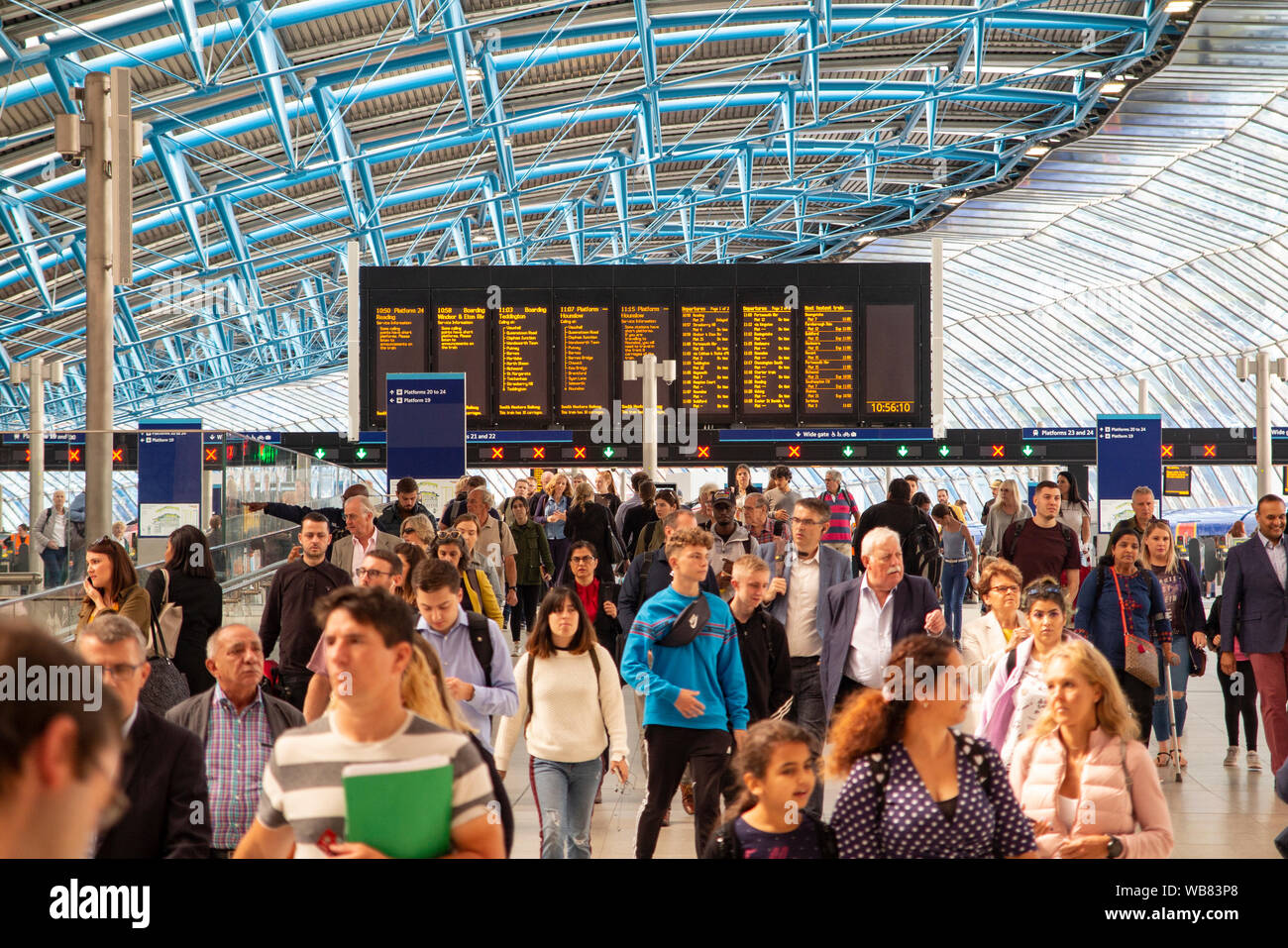 Passengers arriving at Waterloo Stations new terminus, previously the ...