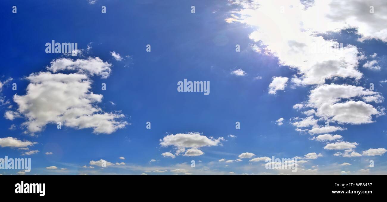 Detailed high resolution panorama of dramatic clouds in the sky with ...