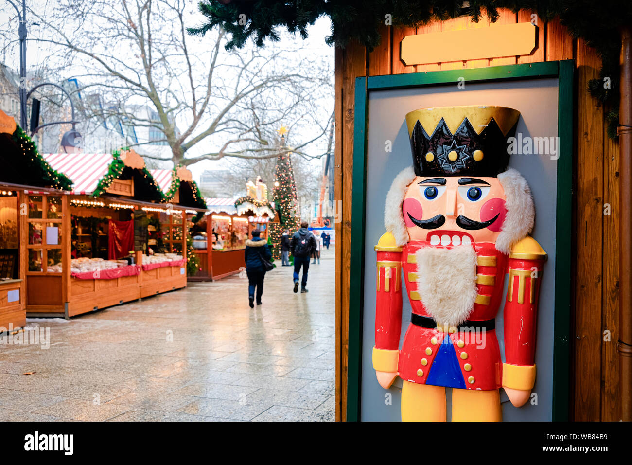 Nutcracker at Christmas market in Germany in Europe in winter. German ...