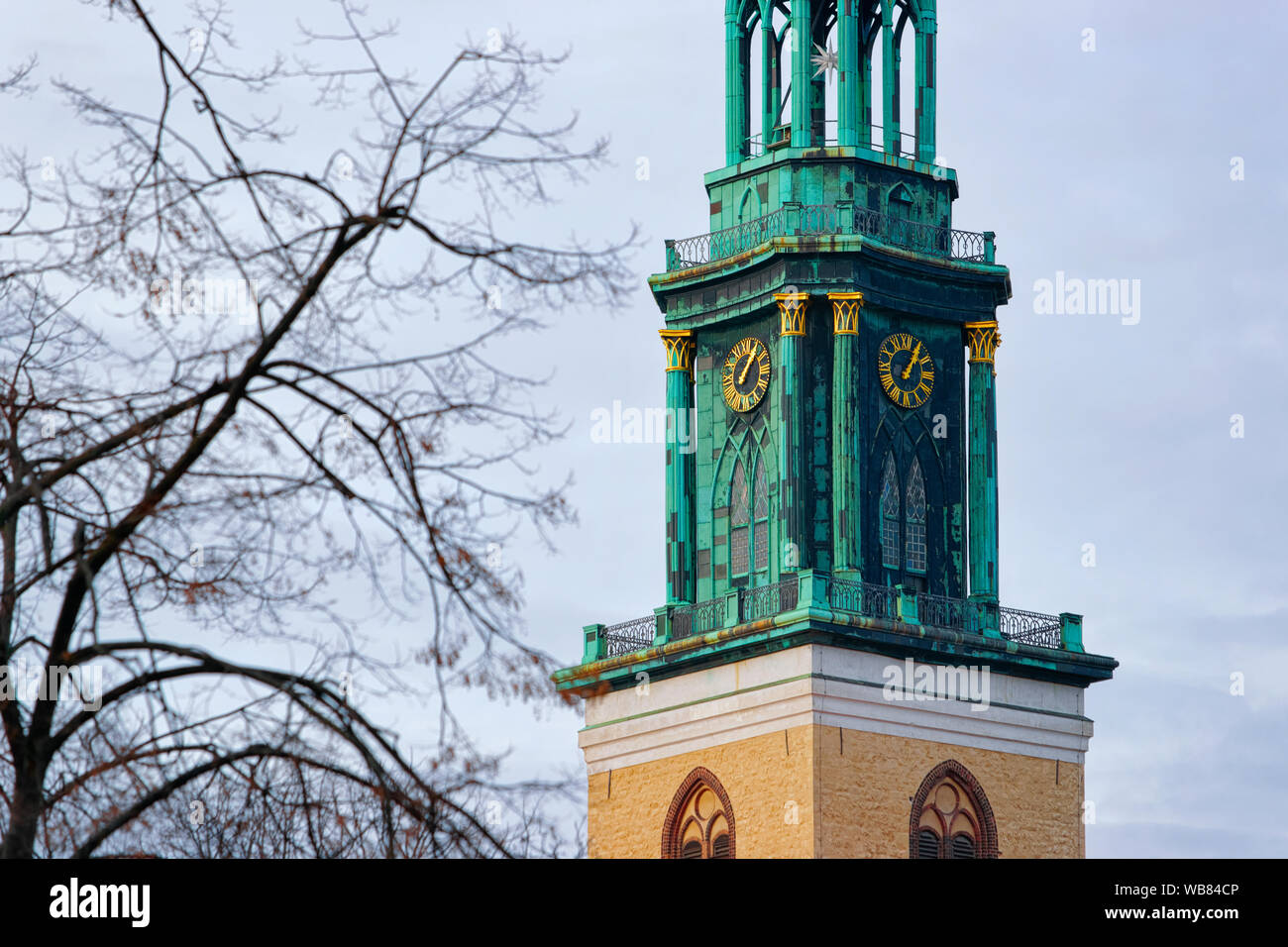 Fragment of clock at St Mary Church in Berlin in Germany in Europe ...