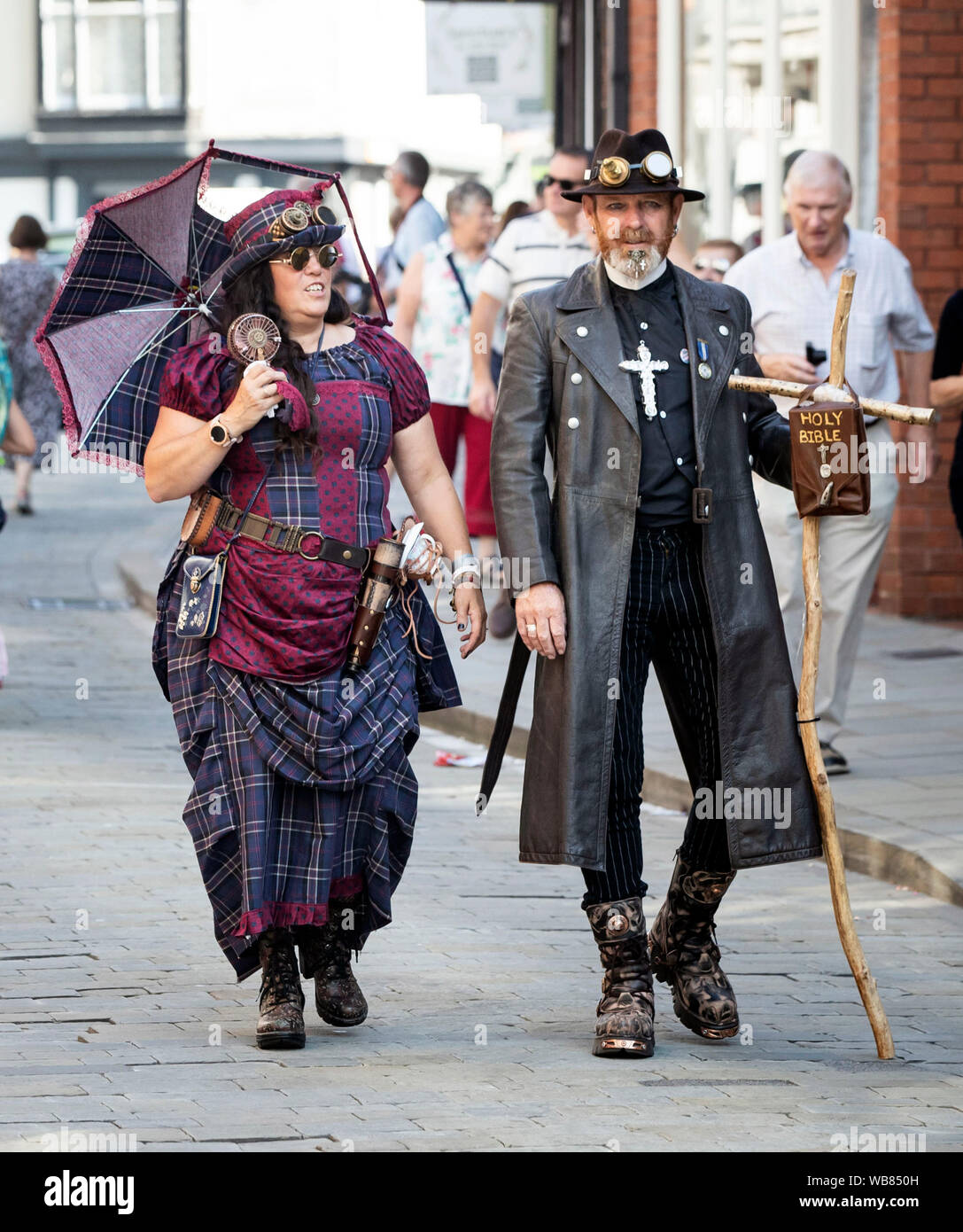 Steampunks attend the Asylum Steampunk Festival, in Lincoln, the ...
