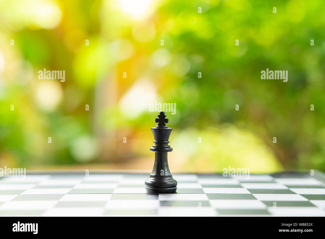 chessboard with a chess piece on the back Negotiating in business. as ...