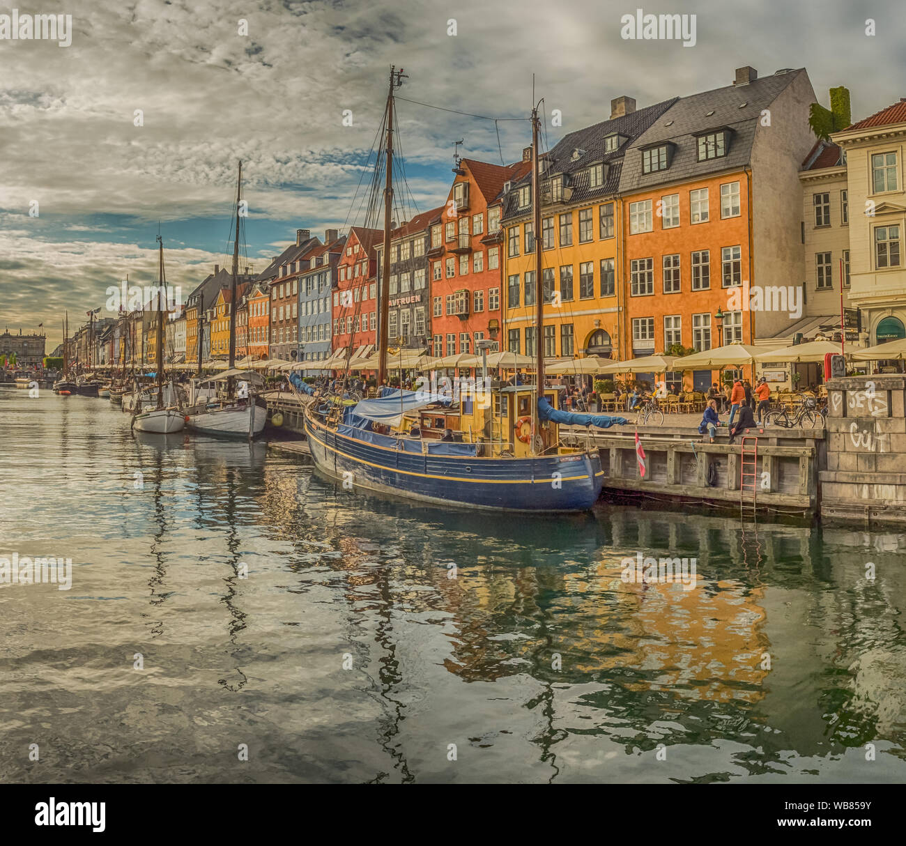 Nyhavn (New Harbour), Copenhagen, Denmark - 14 JMay 2019: Panoramic ...