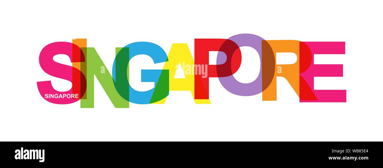 SINGAPORE. Banner with city-state name in Southeast Asia, flat design ...