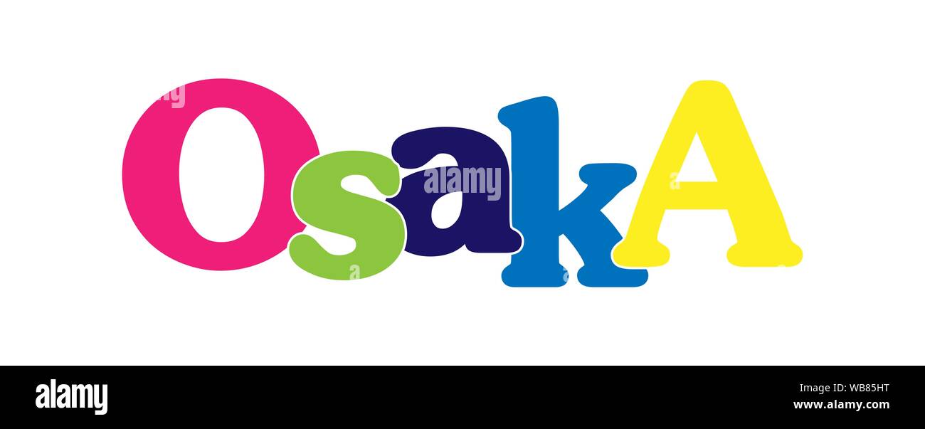 OSAKA. A banner with the name of the city of Japan, flat design Stock ...