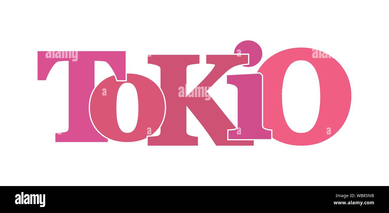 TOKIO. Banner with the name of the capital of Japan, flat design Stock ...