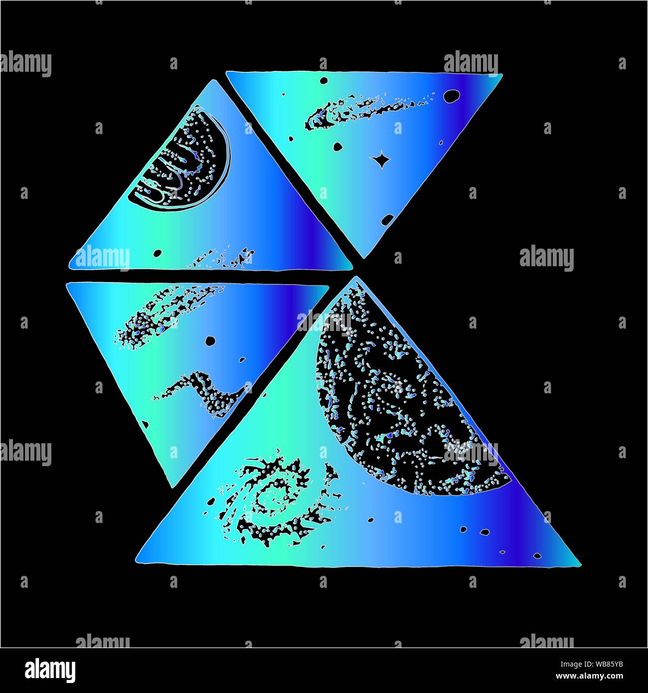 Gradient color image of space. Geometric pattern of the cosmic universe ...