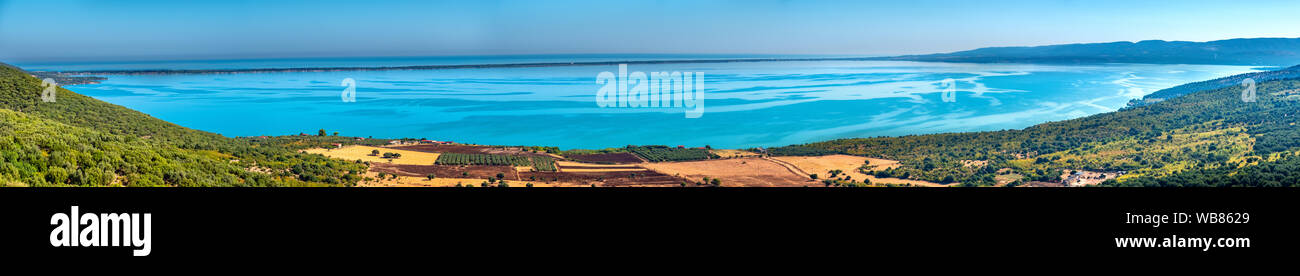 Lago di Varano panoramic view of Varano Lake in Gargano - Puglia ...