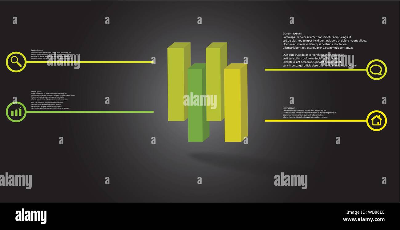 3D illustration infographic template. The embossed cube is vertically ...