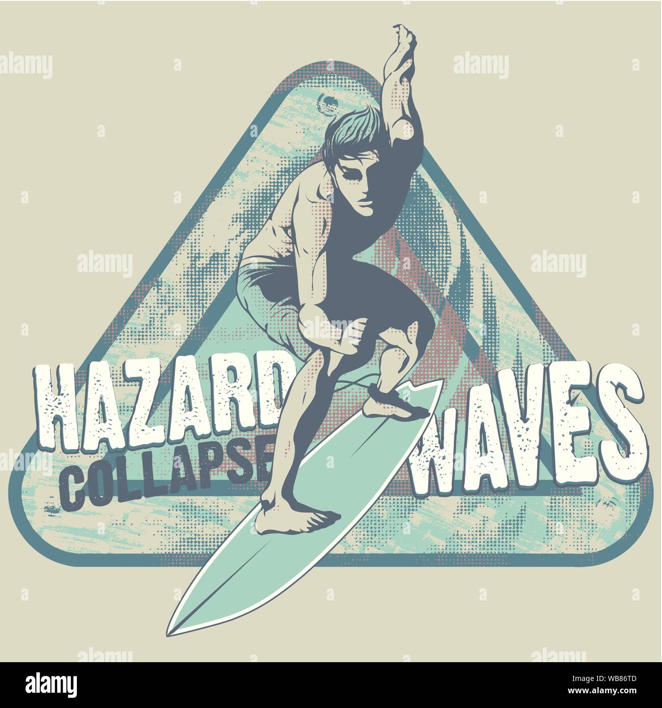 Male surfer on surfboard vector illustration Stock Vector Image & Art ...