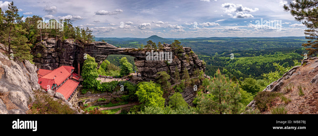 Panoramic view of Prebischtor Gate (Pravcicka brana), the biggest ...