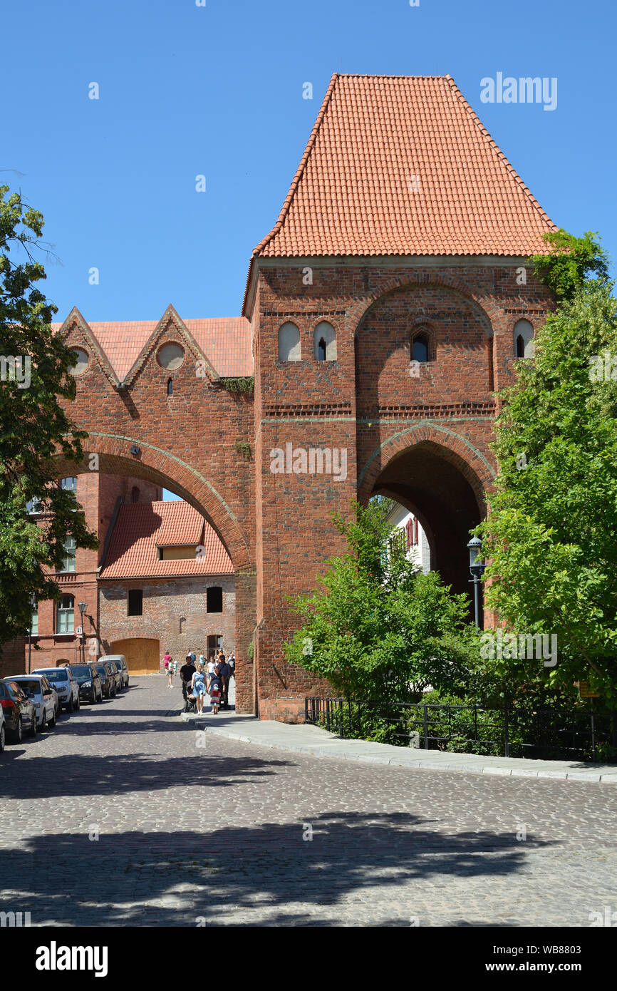 Castle tower at the old city wall of Torun built in 1260 by the Order ...
