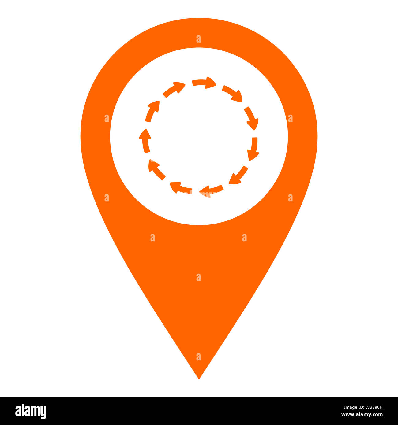 Arrows and location pin Stock Photo - Alamy