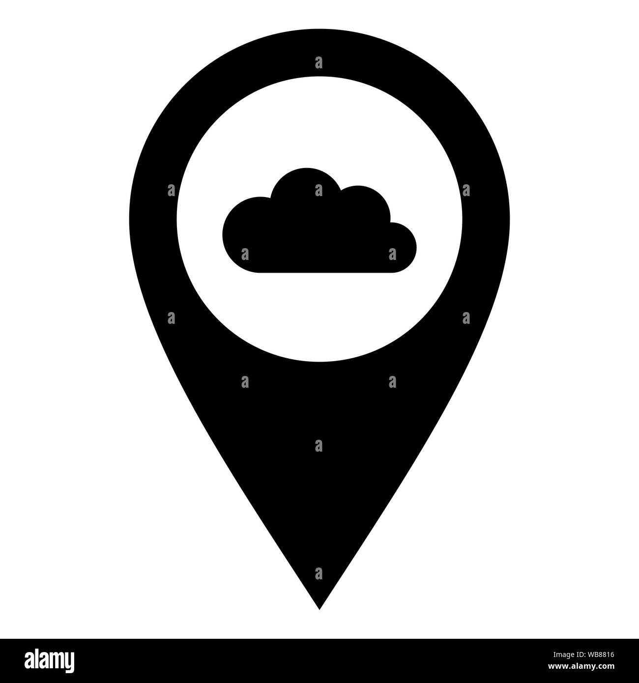 Cloud and location pin Stock Photo - Alamy