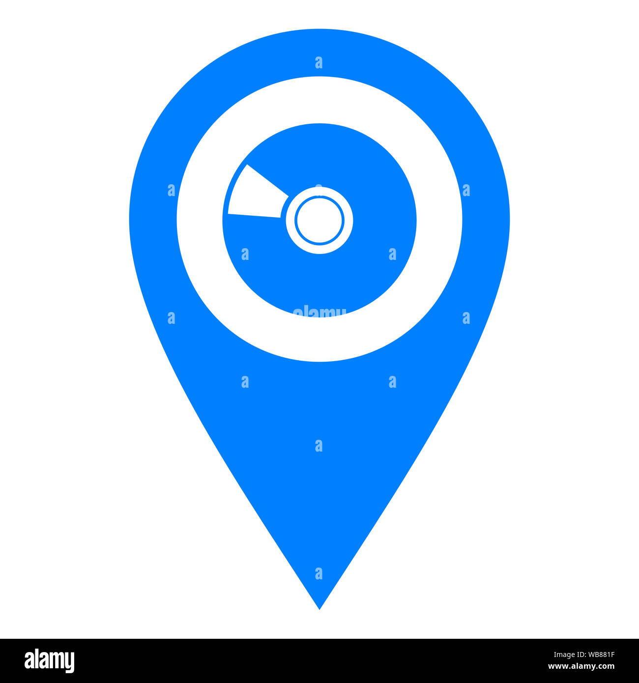 Disc and location pin Stock Photo - Alamy