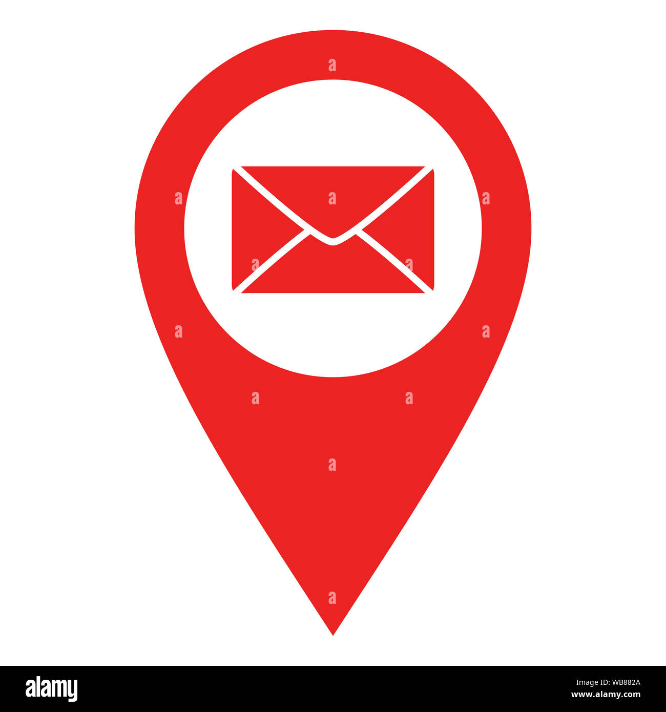 Envelope and location pin Stock Photo - Alamy