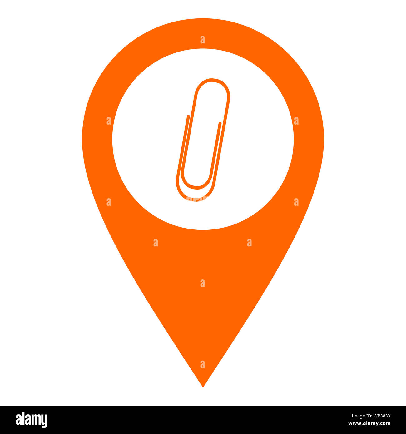 Paper clip and location pin Stock Photo - Alamy