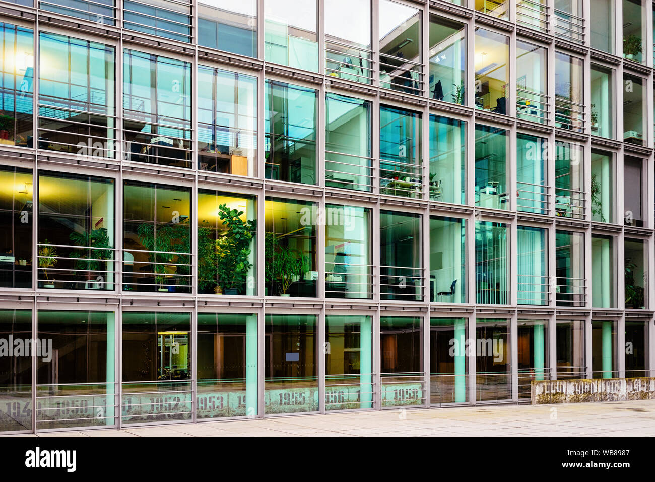 Modern glass office building architecture in Berlin, capital of Germany ...