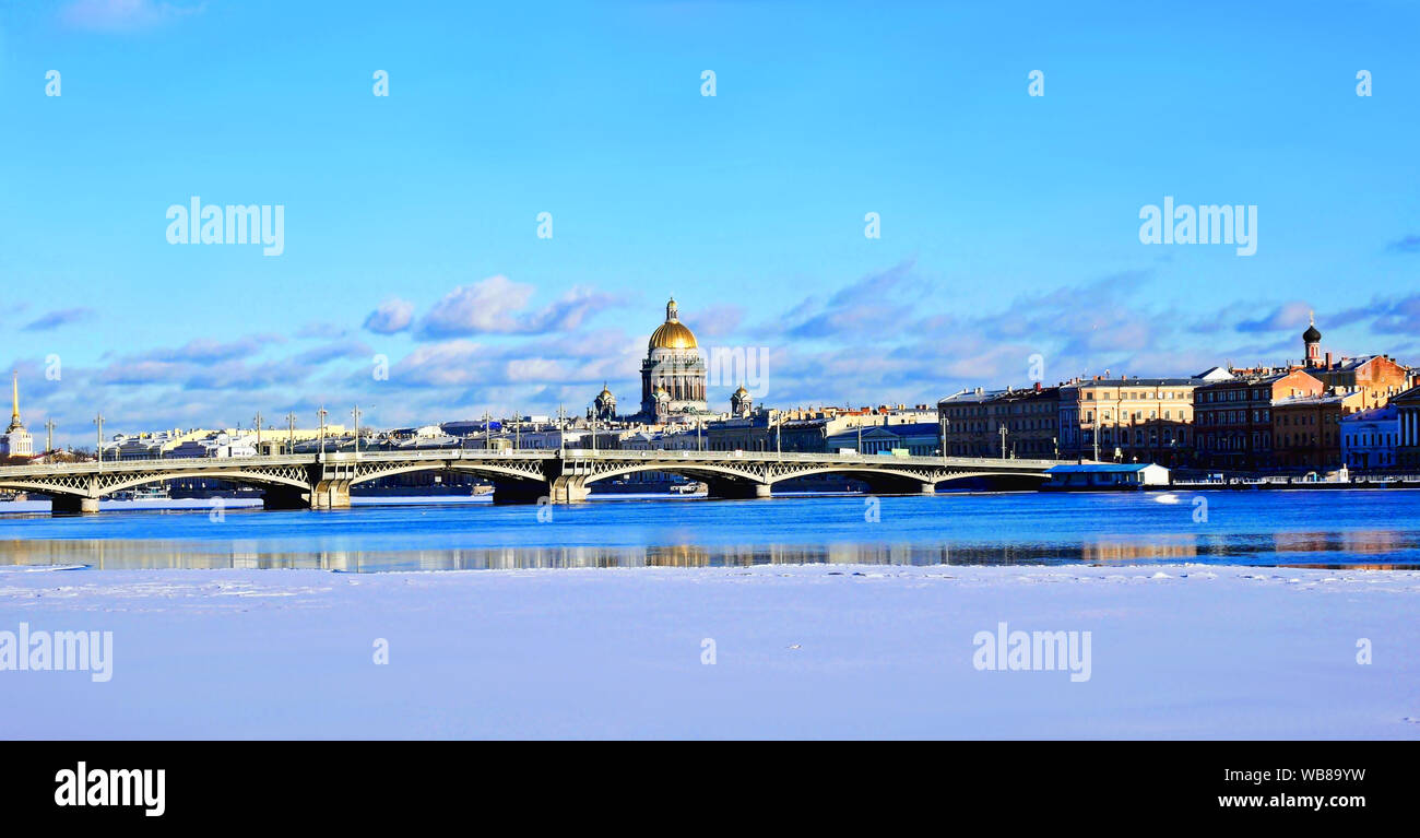 Winter at Neva River Stock Photo - Alamy