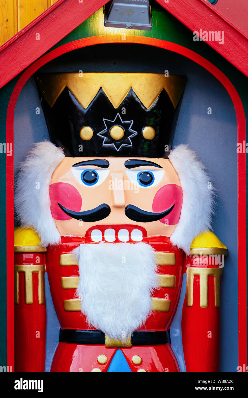 Wooden Christmas nutcracker toy on Christmas market at Germany in ...
